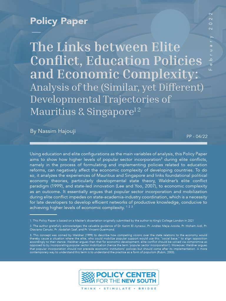 The Links Between Elite Conflict, Education Policies and Economic ...
