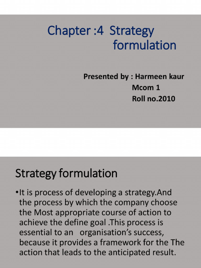 Chp 4 strategy formulation-1 | PDF