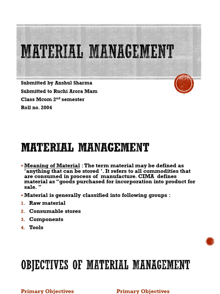 Material Management Chapter 2 | PDF | Inventory | Supply Chain
