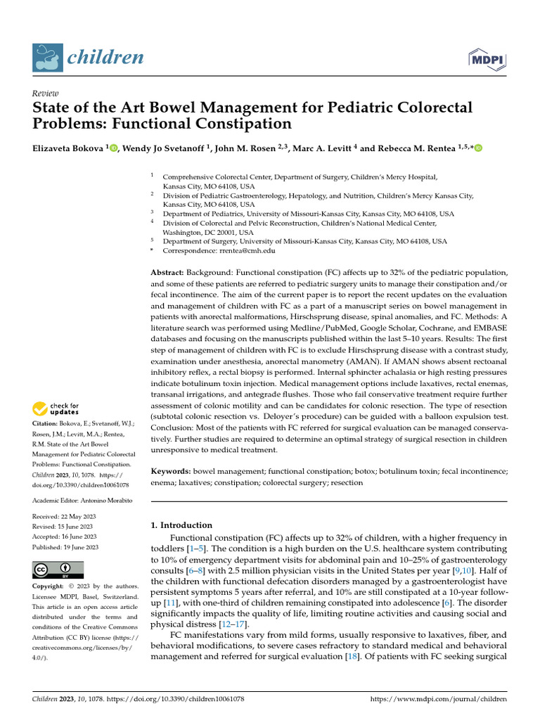 Children 10 01078constipacion Funcional | PDF | Constipation | Rectum