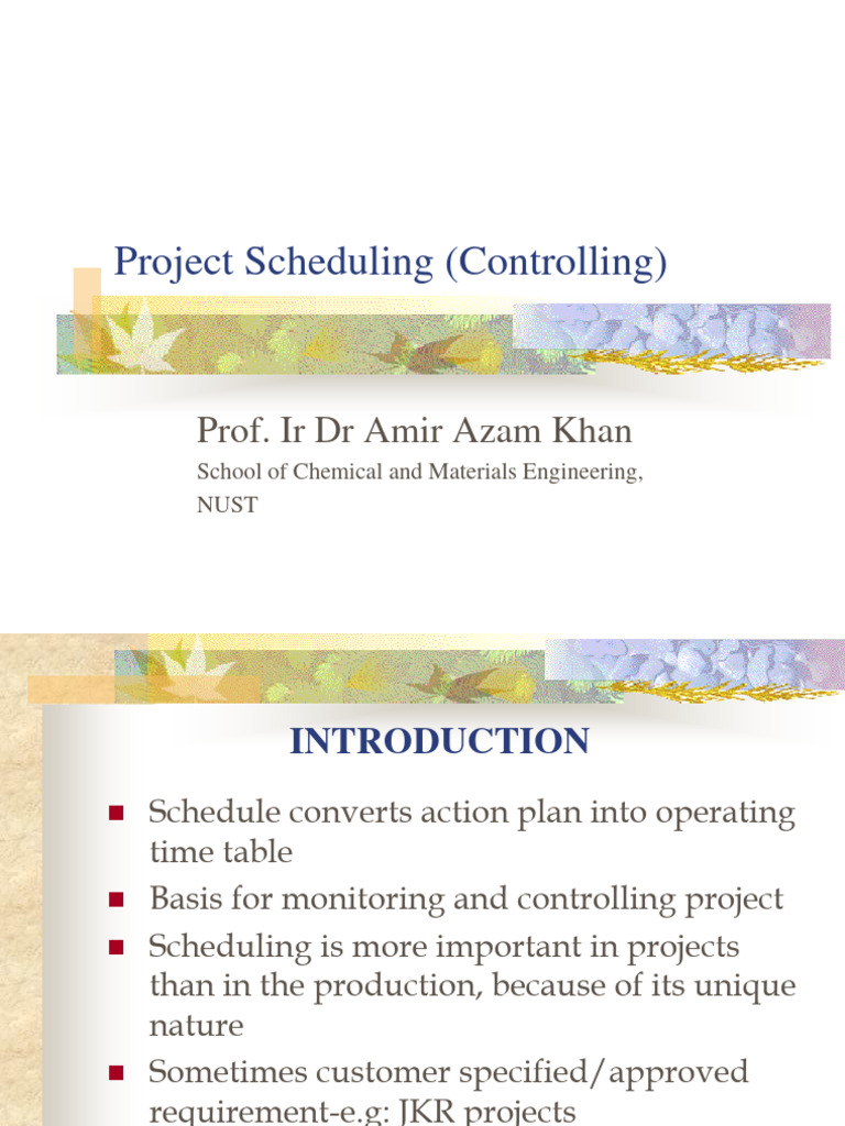 Project Scheduling (Controlling) | PDF | Project Management ...