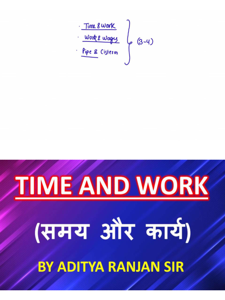 066 Time & Work Class Notes Mathematics Time & Work | PDF