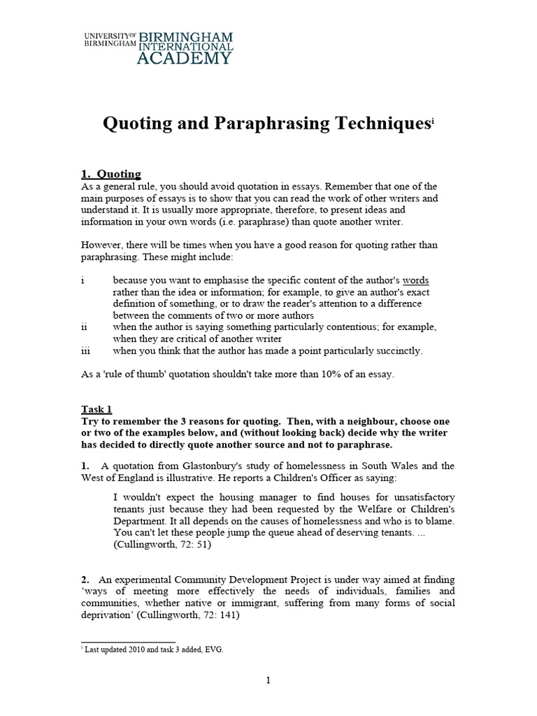 29 Quoting and Paraphrasing Techniques | PDF | Noun | Keynesian Economics