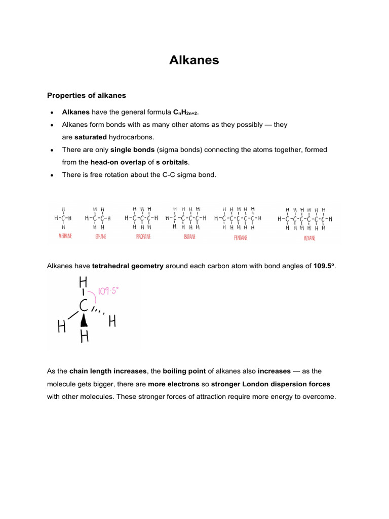 4.1 Alkanes | PDF | Alkane | Chemical Bond