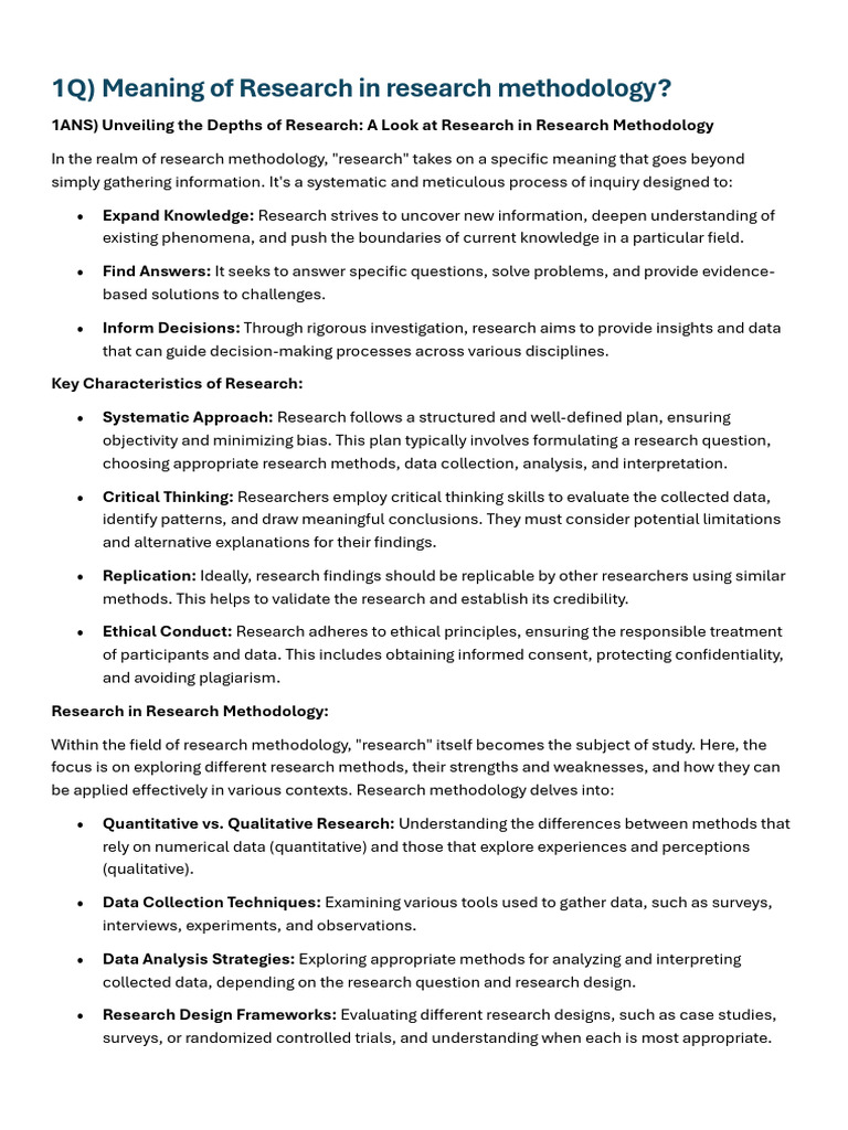 Research Methodology | PDF | Sampling (Statistics) | Methodology