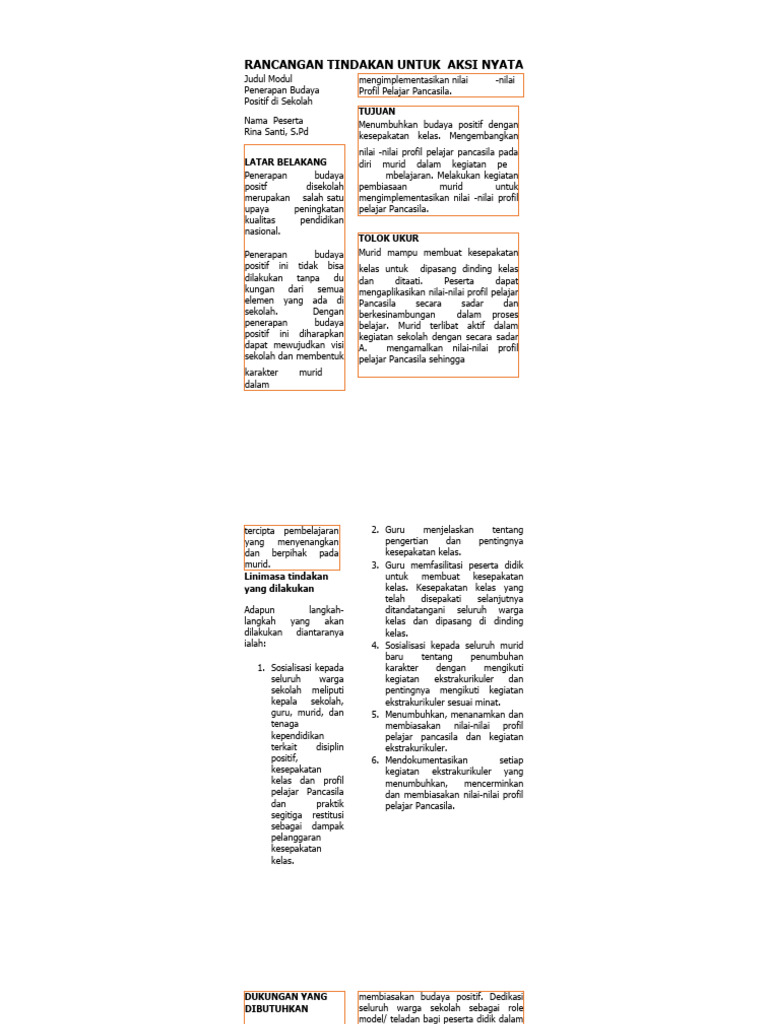Tabel Rancangan Tindakan Untuk Aksi Nyata Lilis Rina Santi 1 | PDF | Kesehatan Holistik | Sains ...
