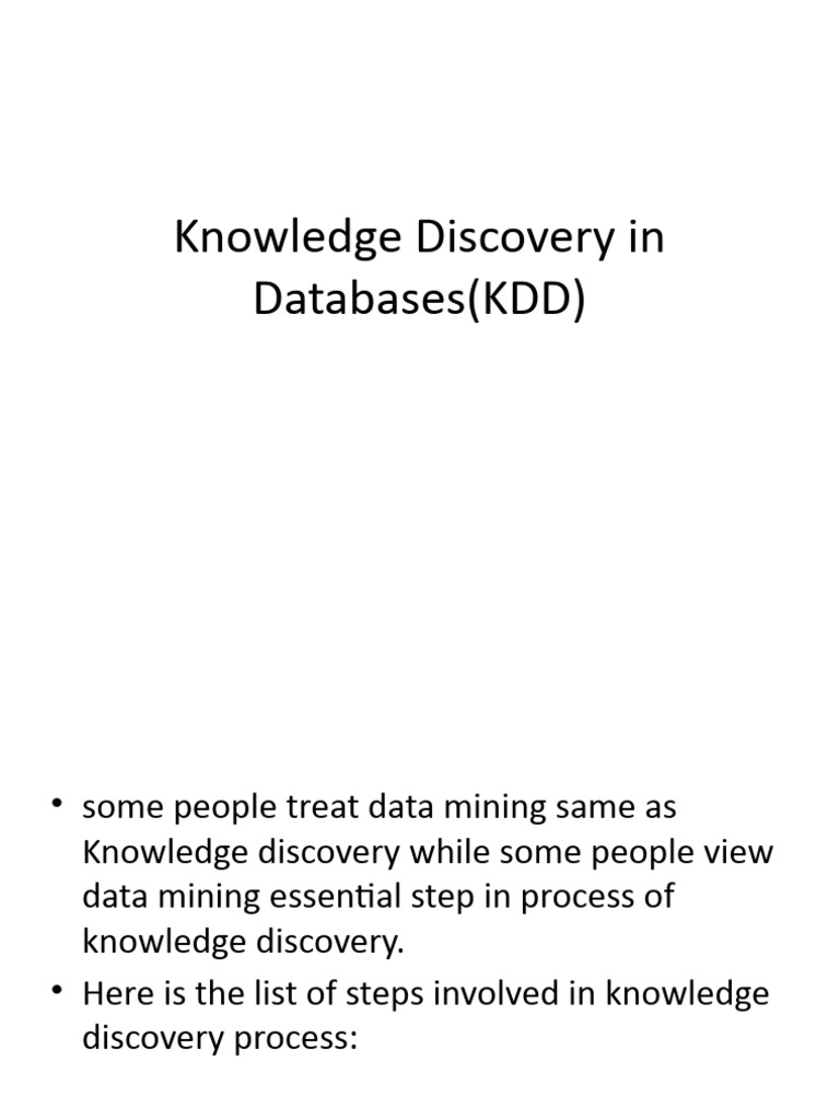 Knowledge Discovery in Databases (KDD) Lect 4 | PDF | Data Warehouse | Data Mining