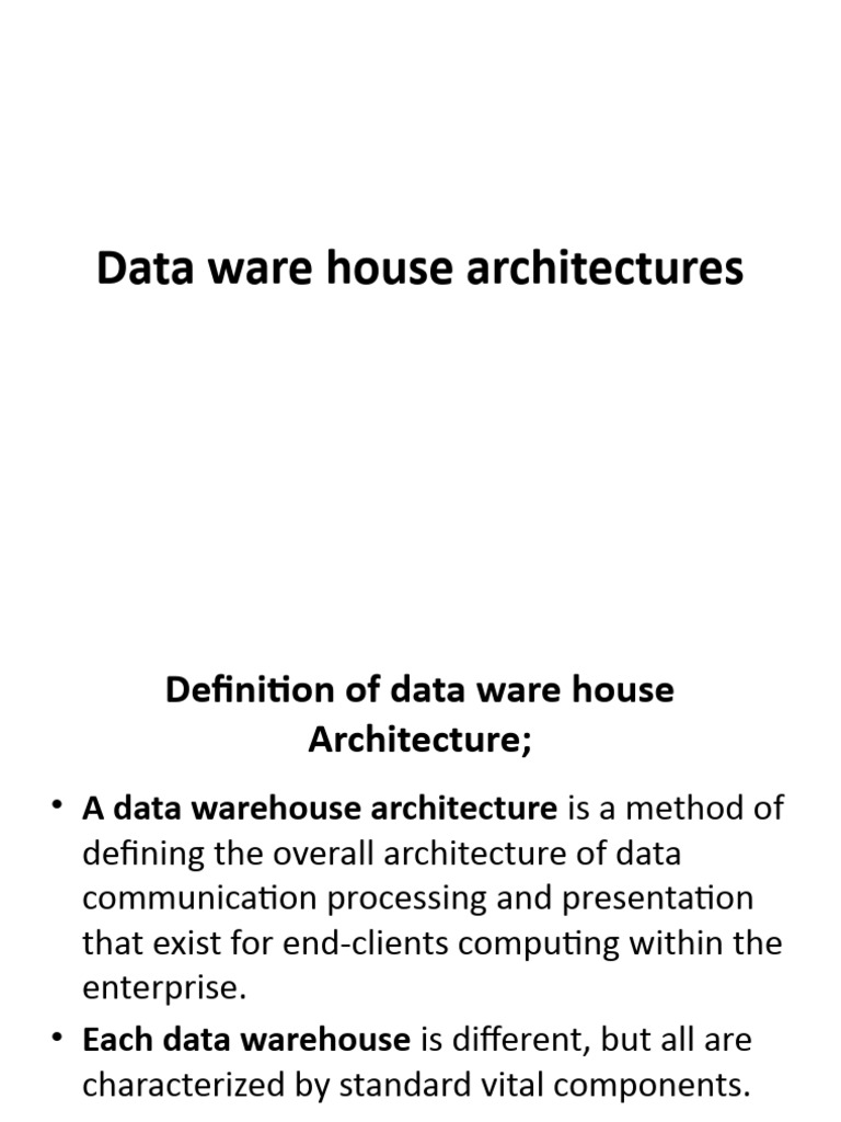 Data Warehouse Architecture Overview | PDF | Data Warehouse | Databases