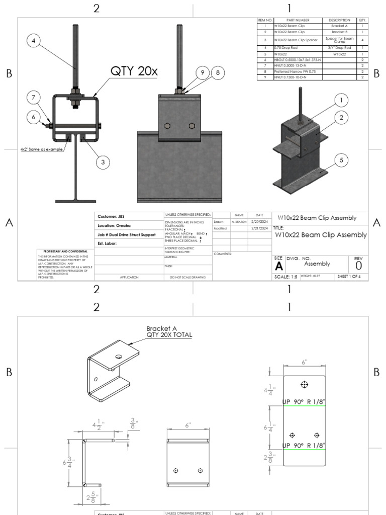 W10x22 Beam Clip Assembly | PDF