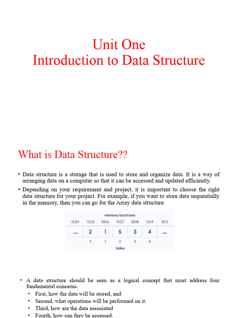 Unit One | PDF | Data Type | Data Structure