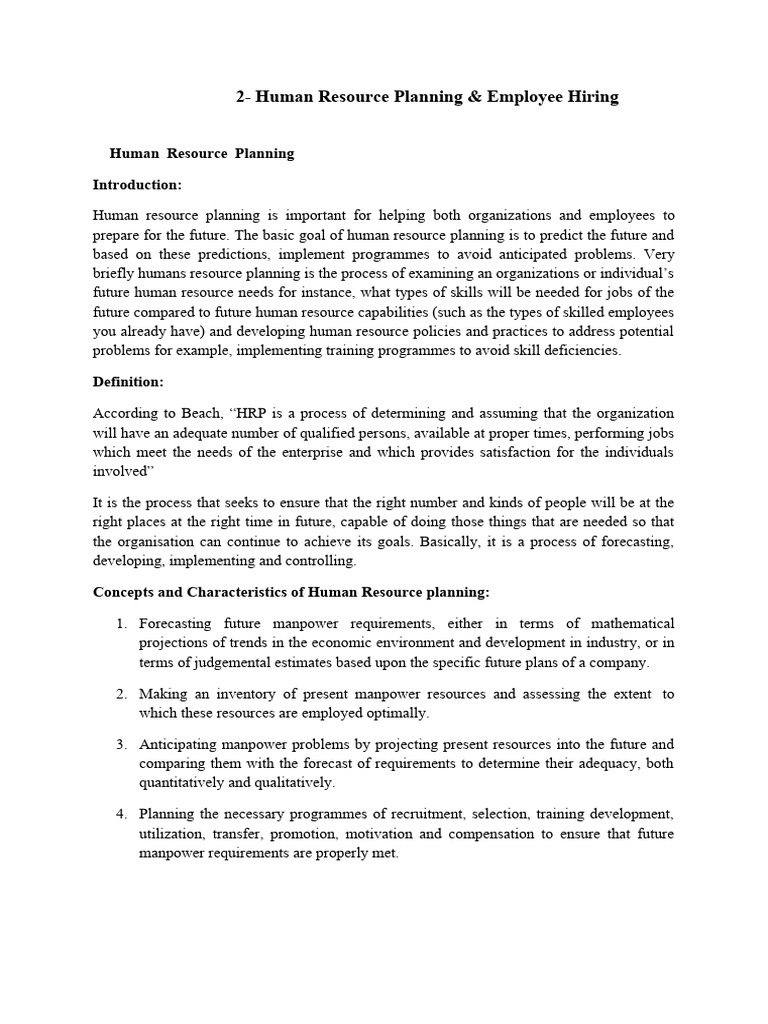 Unit 2 - Human-Resource Planning | PDF | Recruitment | Human Resources