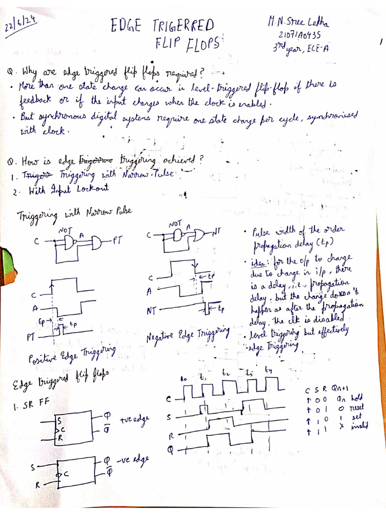 Edge Triggered Flip Flops | PDF