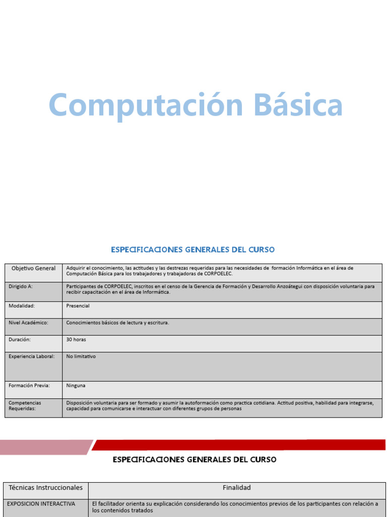 Taller de Computacion Basica | PDF | Hardware de la computadora | Periférico