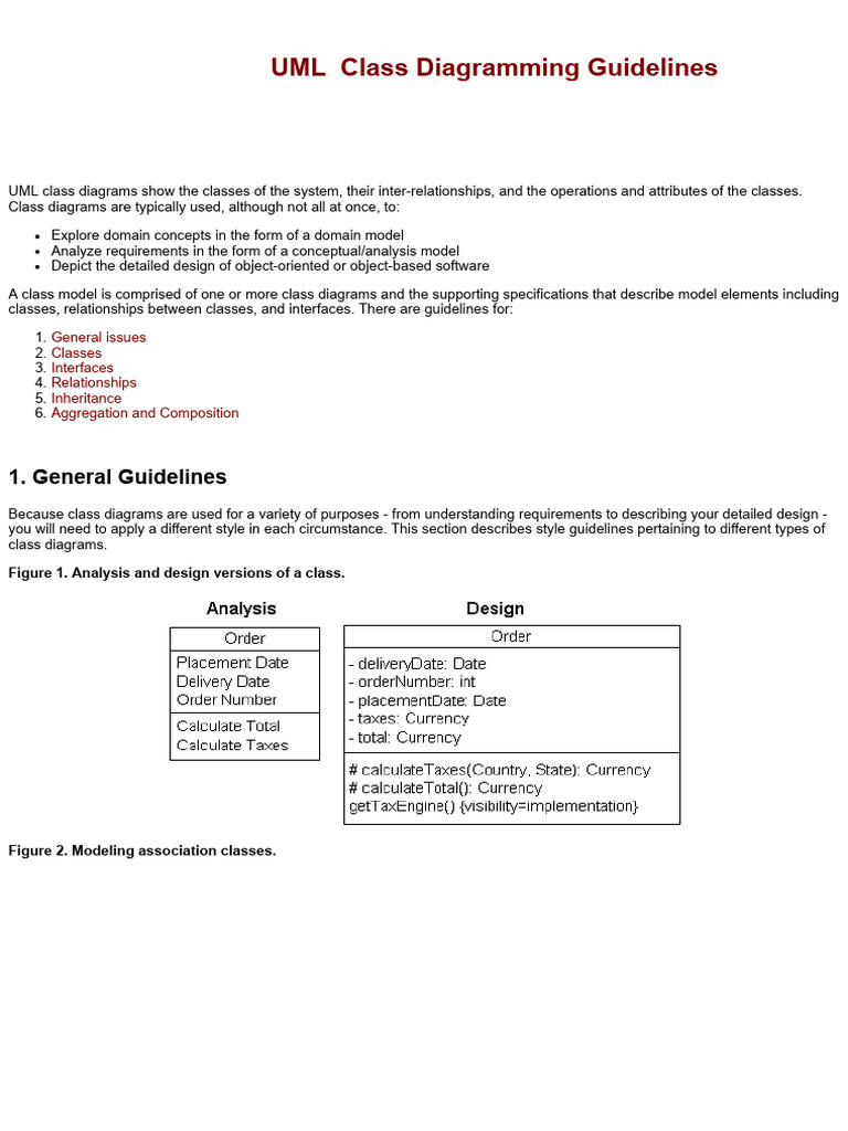 UML 2 Class Diagram Guidelines | PDF | Class (Computer Programming ...