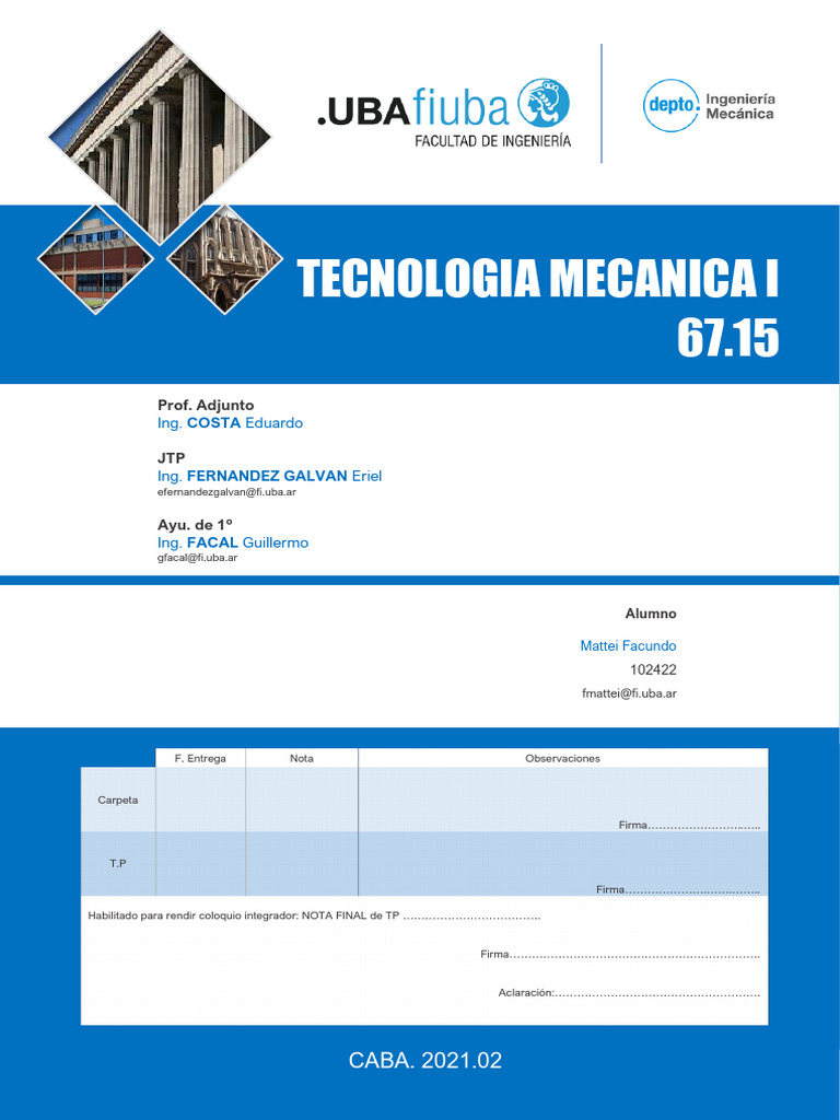 TP final tecnologia mecanica | Descargar gratis PDF | Control numerico | Mecanizado