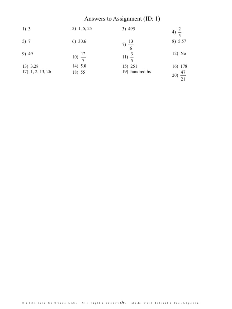 5th Class Mental Maths Answers | PDF