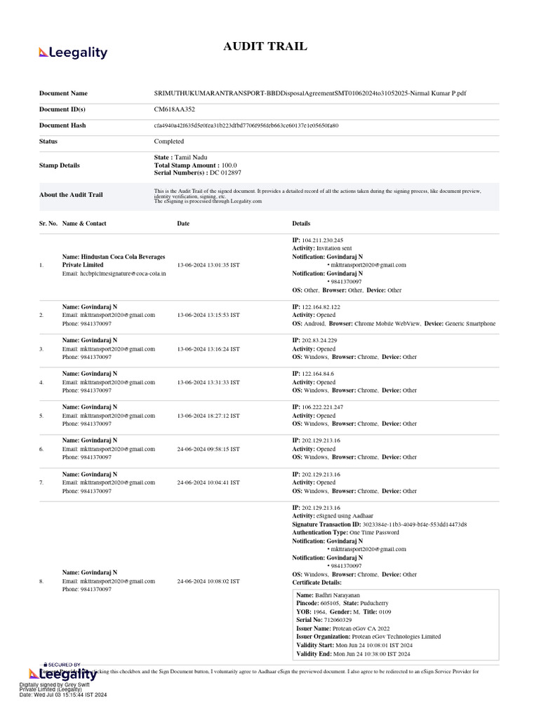 Audit Trail | PDF | Telephone | Cyberspace