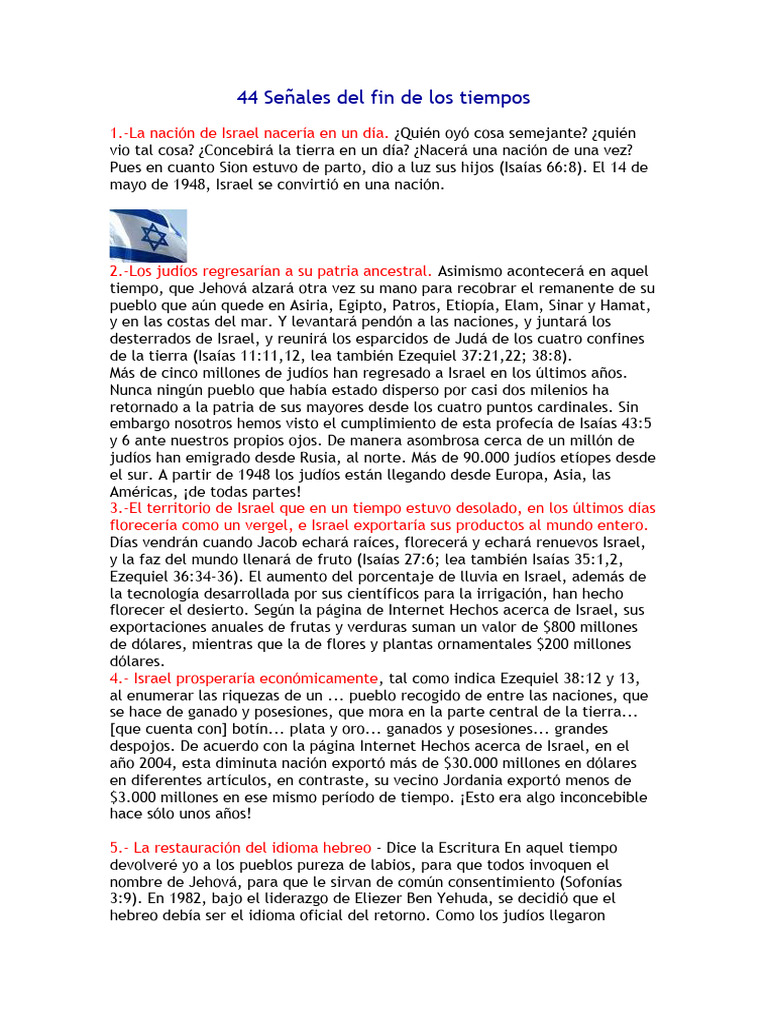 44 Señales del fin de los tiempos | Descargar gratis PDF | Europa | Israel