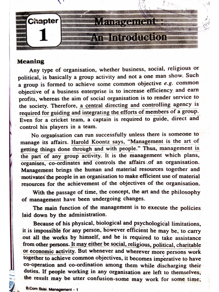 Management Introduction (Advanced) | PDF