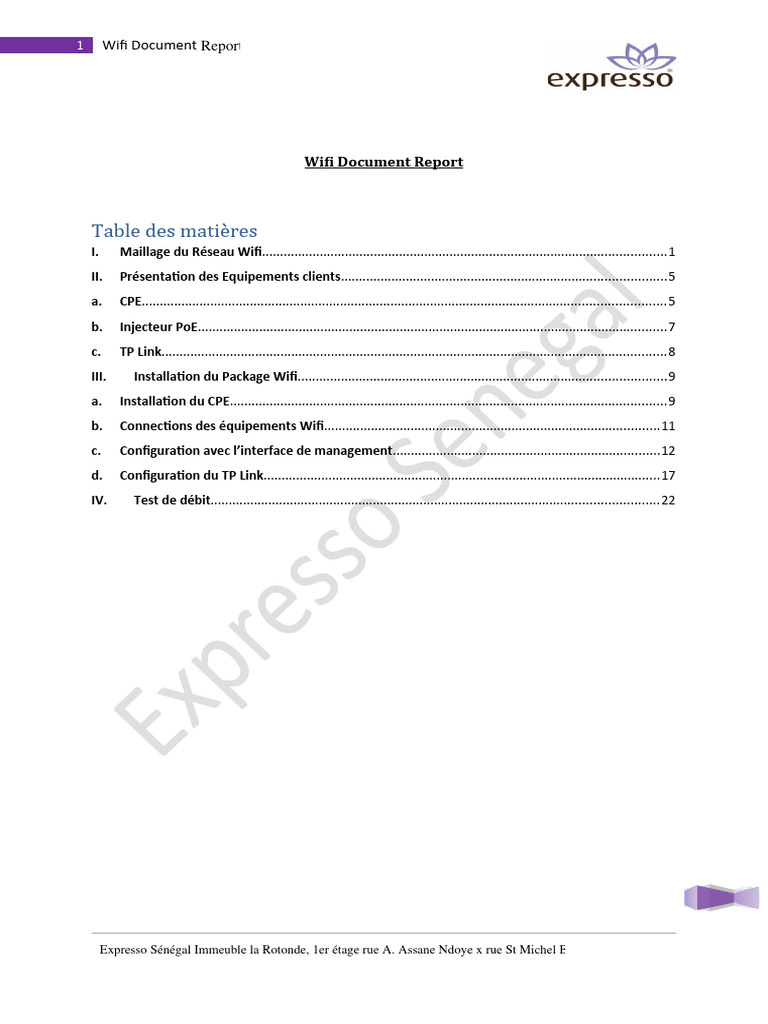 Rapport sur l'installation Wifi | PDF | Wi-Fi | Informatique