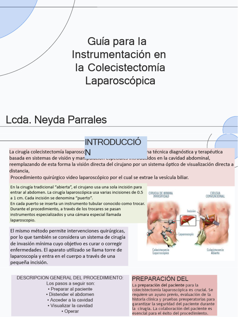 Instrumentación en Colecistectomía Laparoscópica | PDF | Cirugía