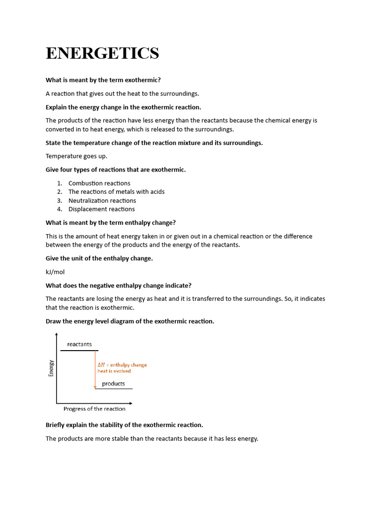 ENERGETICS | PDF | Chemical Reactions | Heat