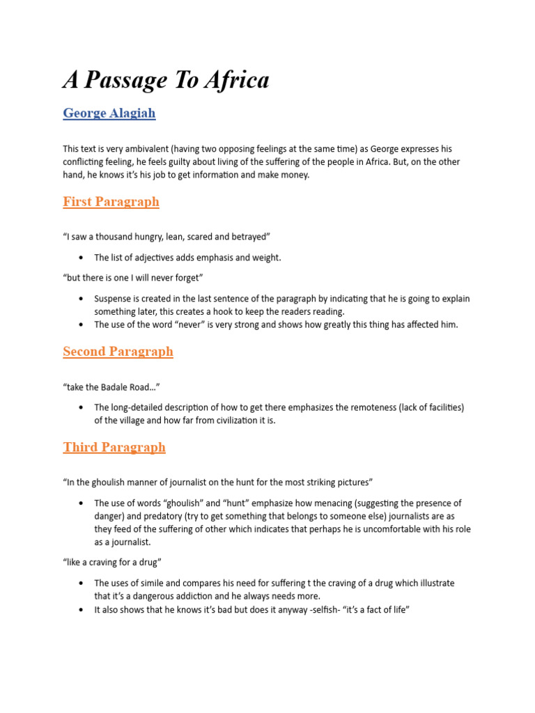 A Passage To Africa | PDF | Psychology