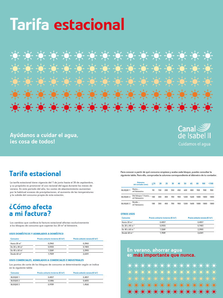 Tarifa Estacional | PDF
