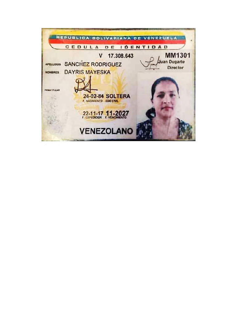 Cedula Dayris Sanchez PDF | PDF