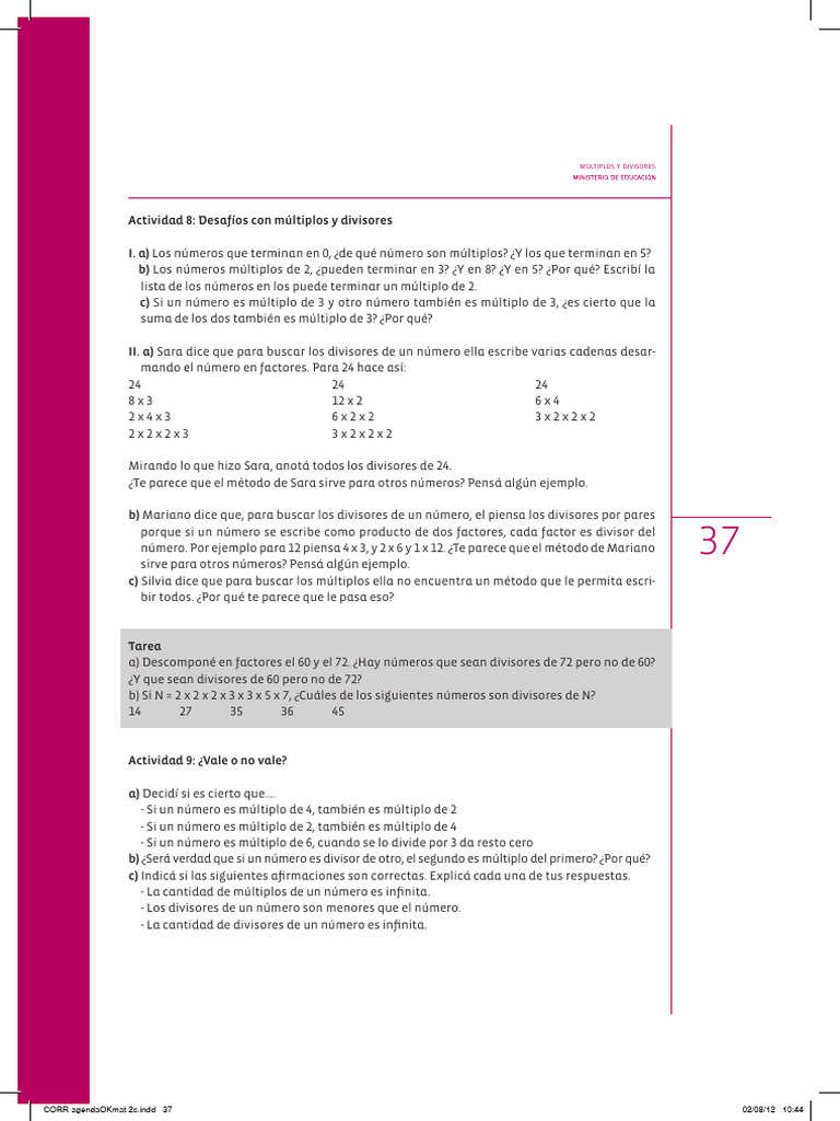 Desafíos de Múltiplos y Divisores | PDF | Aritmética | Matemáticas