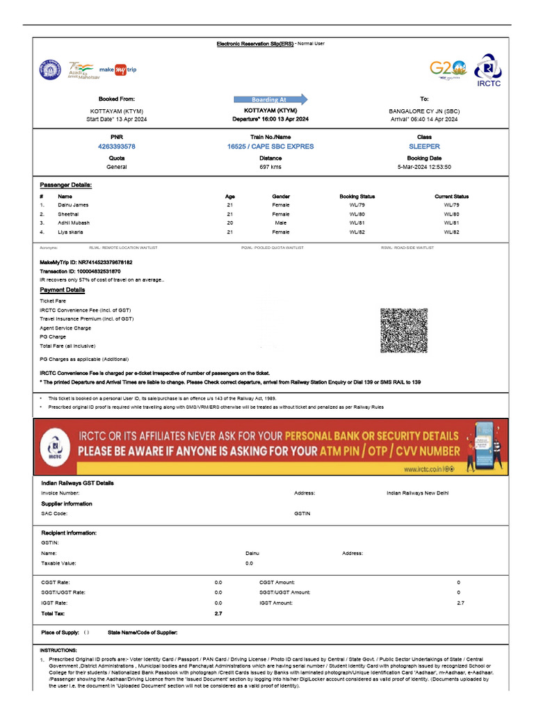 Train TKT | PDF | Identity Document | Payments