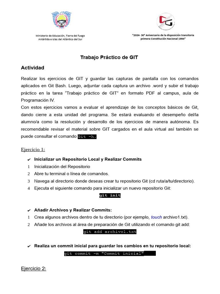 Trabajo Práctico de GIT | PDF | Software | Git (software)