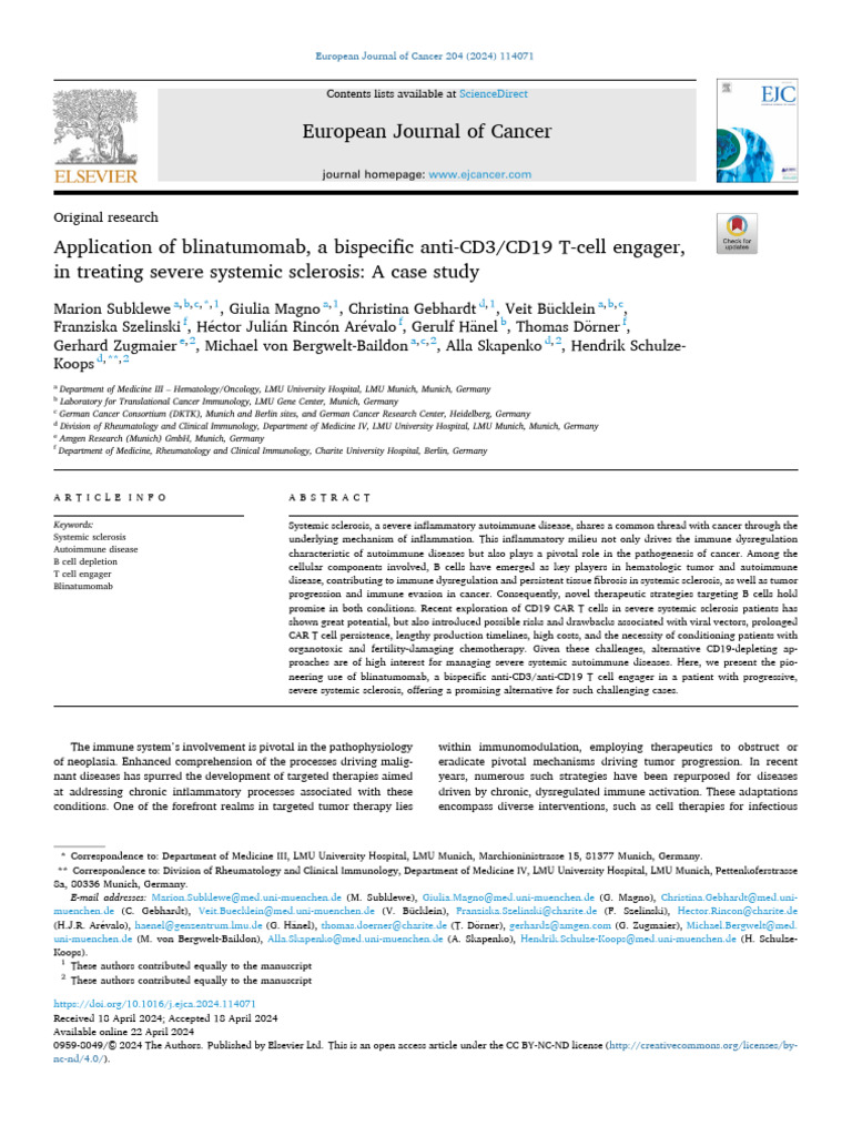 Blinatumomab, A Bispecific Anti CD3 | PDF | Autoimmune Disease | Autoimmunity