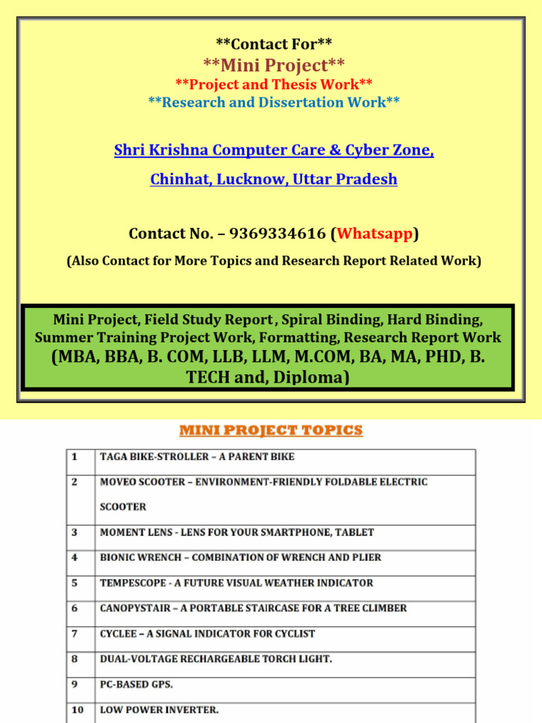 MINI PROJECT TOPICS - Merged | PDF