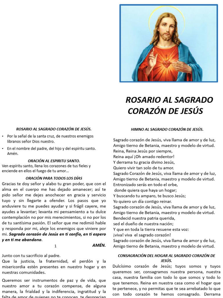 ROSARIO SAGRADO CORAZÓN DE JESÚS 2 | Descargar gratis PDF | Oración ...