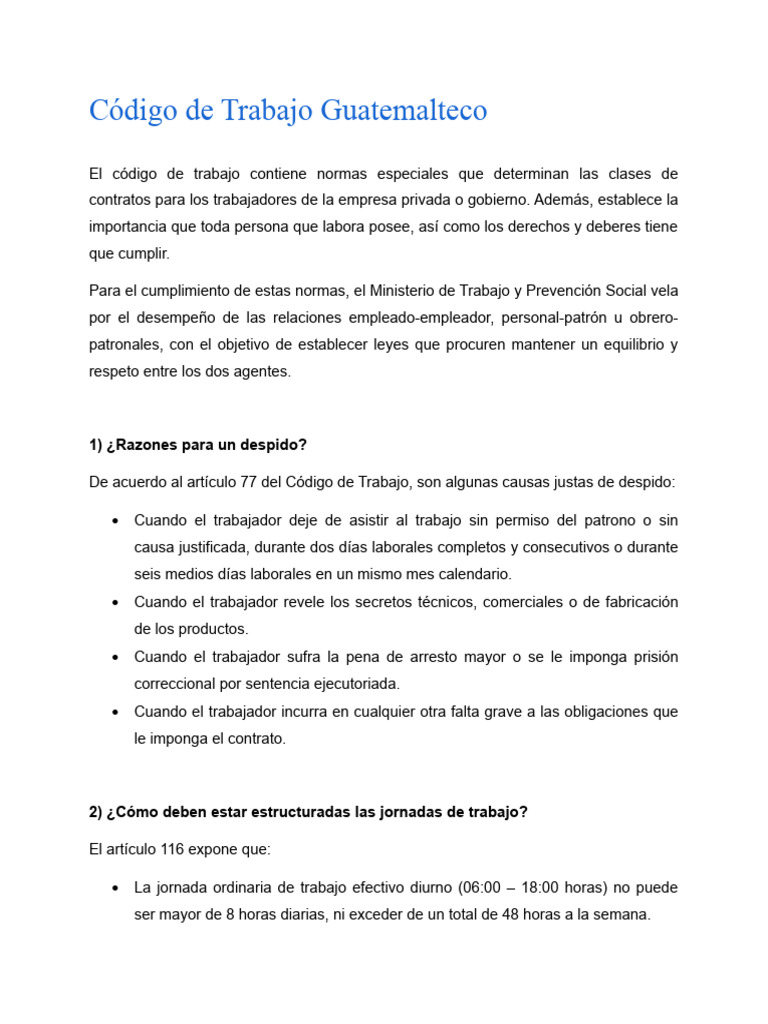 Código Laboral de Guatemala | PDF | Salario | Derecho laboral