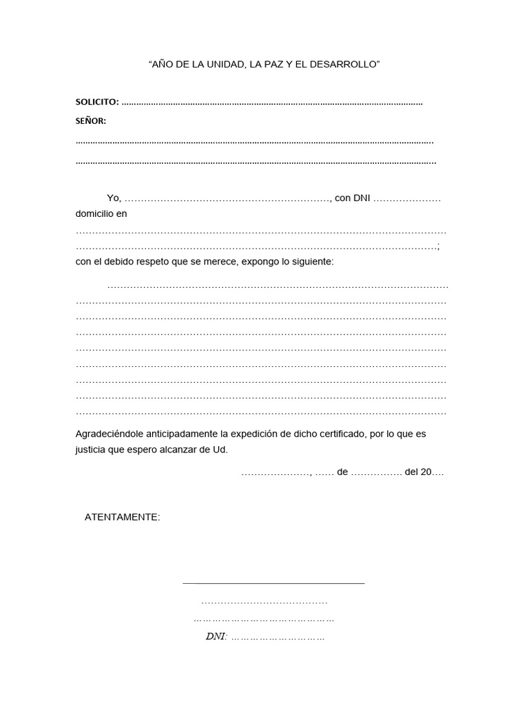 Formato Solicitud Simple | PDF