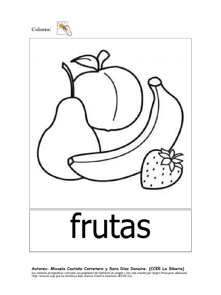 FRUTAS Colorea y Repasa La Palabra | PDF