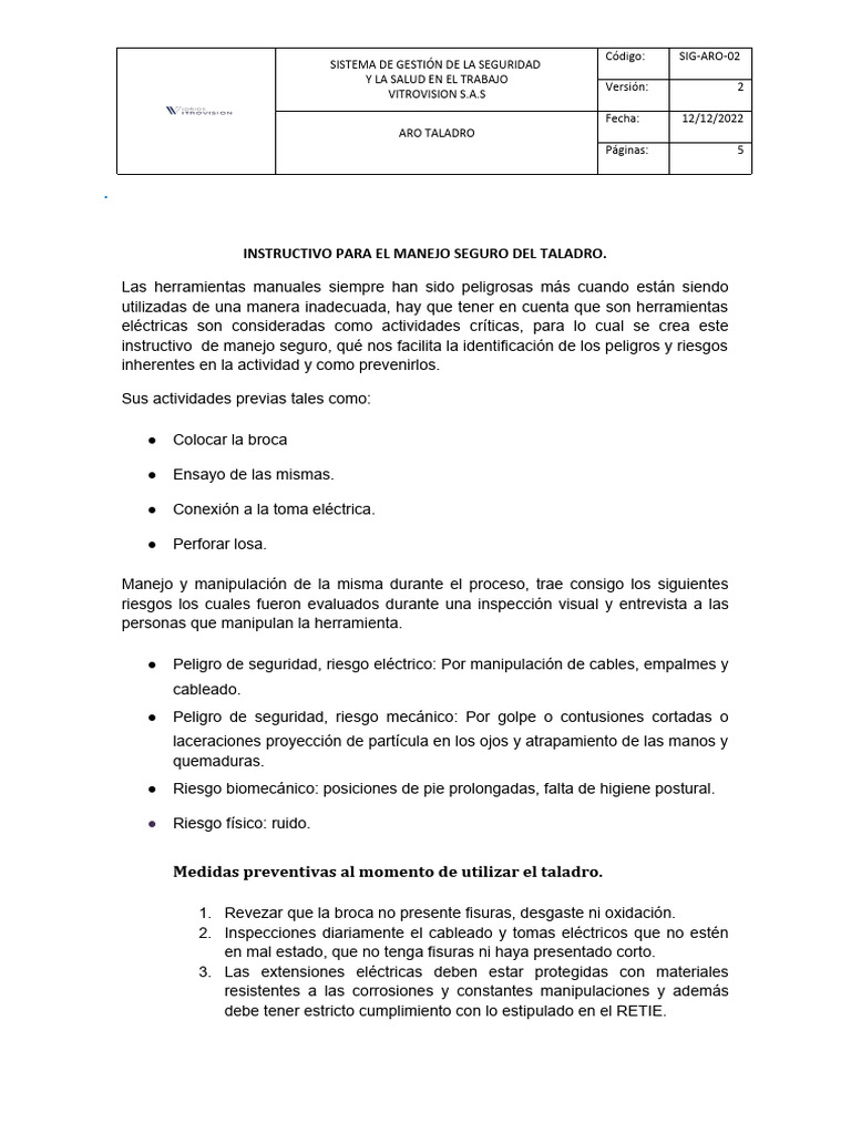 Aro Taladro | PDF | Perforar