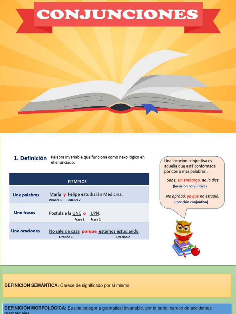 La Conjunción | PDF | Oración (Lingüística) | Mecánica del lenguaje