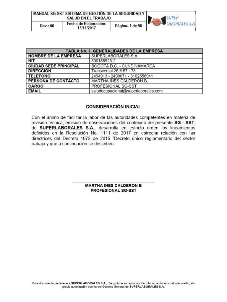 0.1. Manual de Integracion SG-SST | PDF | Negocios | Tecnología