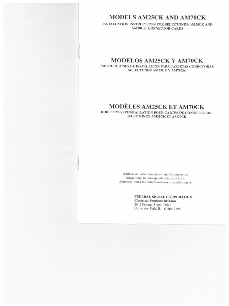 Manual Am25ck and Am70ck | PDF