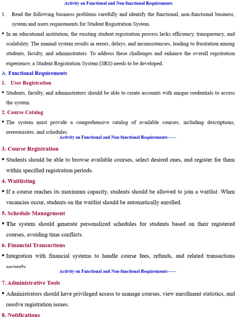 Activity On Functional and Non-Functional Requirements | PDF | Usability | Accessibility
