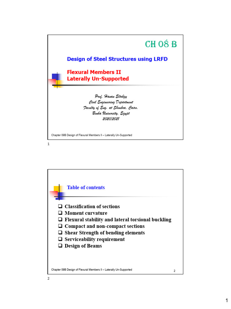 Ch8B Flexural Members II - Laterally Unsupported Beams | PDF | Beam ...