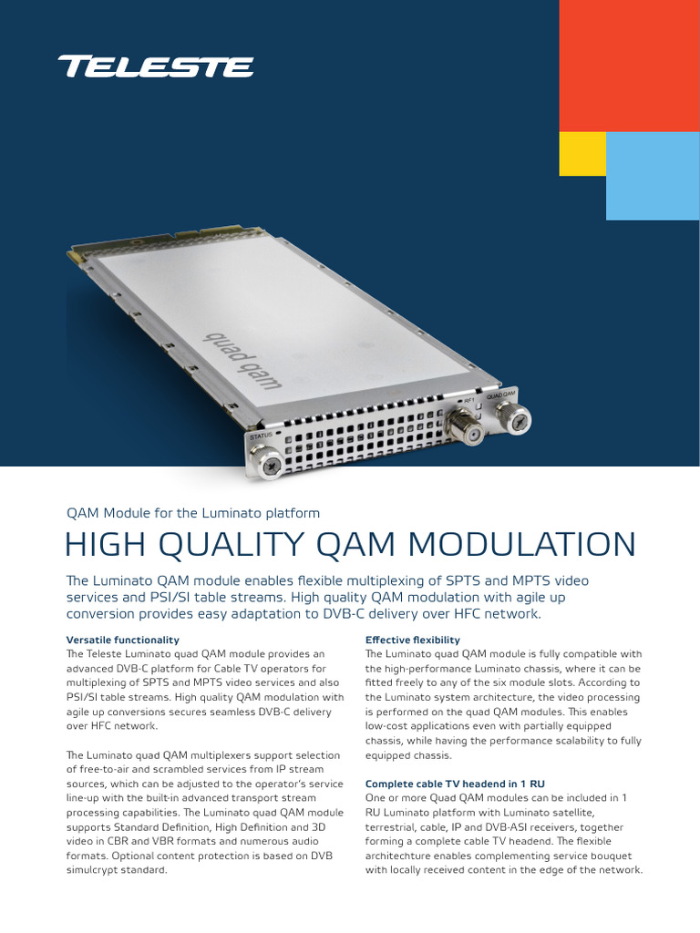 Teleste Qam Module Product Brochure 2017 | PDF | Cable Television ...