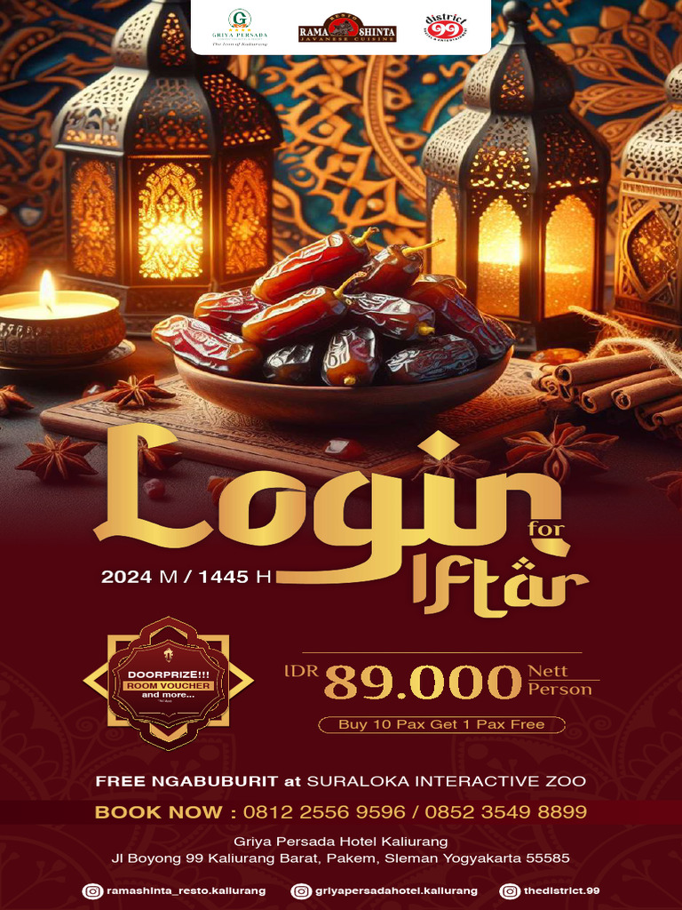 LOGIN FOR IFTAR - RAMADHAN PACKAGE RAMASHINTA 2024 - Compressed | PDF | Desserts | Drink