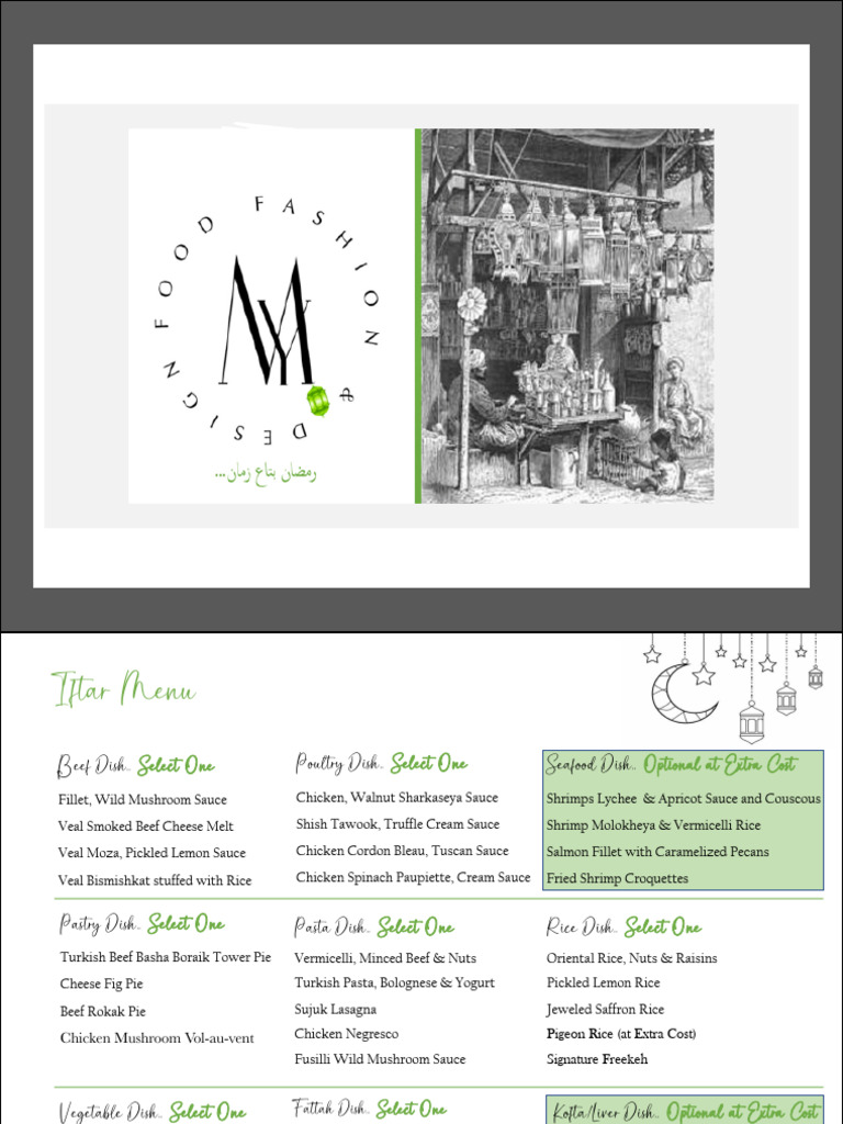 Ramadan 2024 Iftar & Sohour Menu | PDF | Salad | Italian Cuisine