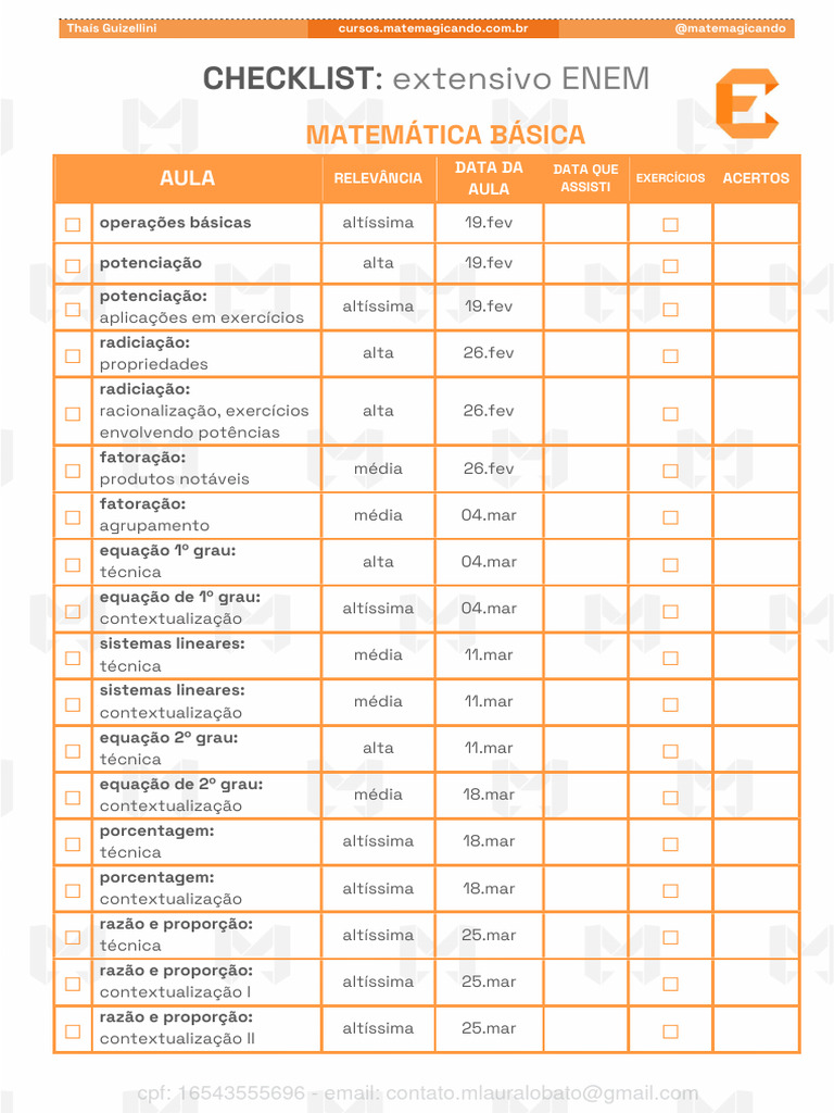 Extensivo 2024 - Enem - Checklist | PDF | Triângulo | Logaritmo