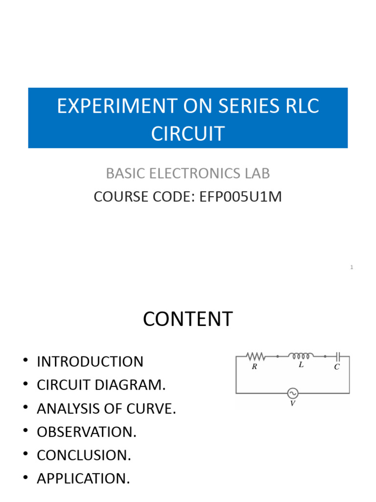 Experiment 9 Series RLC Circuit | PDF | Electrical Network | Resonance