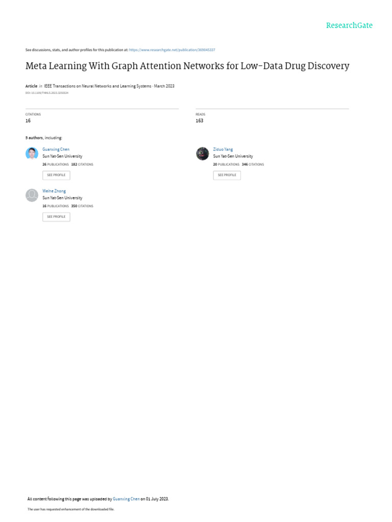 Meta Learning for Drug Discovery | PDF | Drug Discovery | Mathematical ...